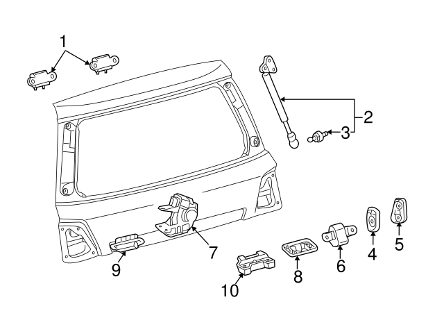 2010-2016 Toyota Land Cruiser Lift-Gate Lift Support 68960-69155 ...
