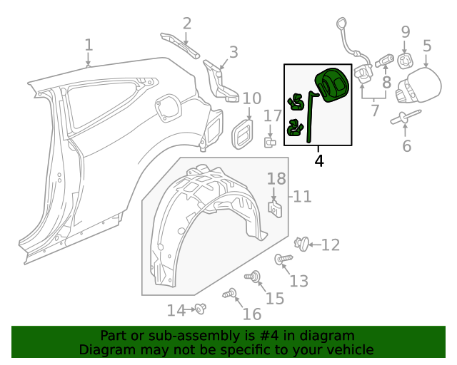 74480-TBG-A00 - Adapter Assembly Fuel Filler - 2016-2020 Honda Civic ...