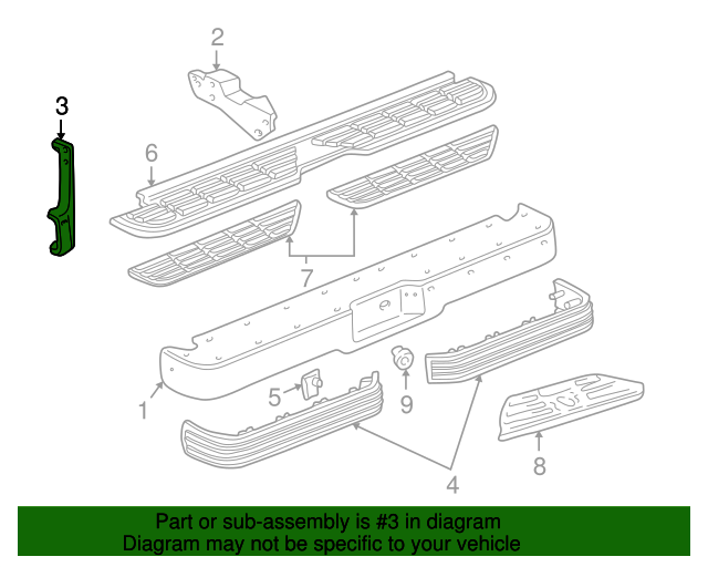 1988-2000 GM OEM NEW GM 88-00 GMC Series Rear Bumper Passenger Side ...