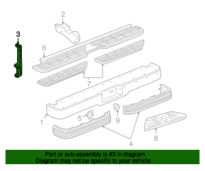 1988-2000 GM OEM NEW GM 88-00 GMC Series Rear Bumper Passenger Side ...