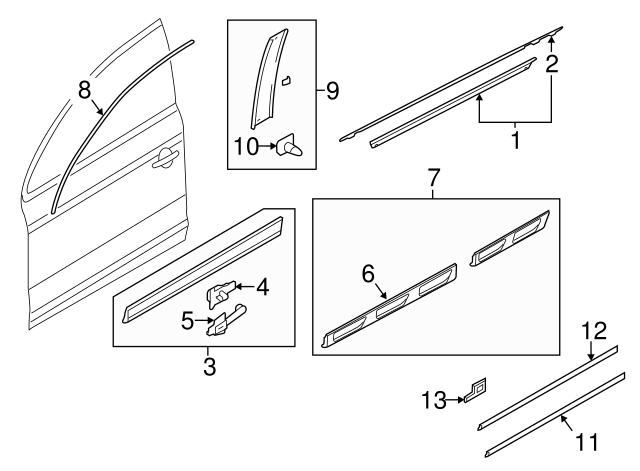 4L0-853-907-J-2ZZ - Frame Molding 2007-2015 Audi Q7 | Audi OEM Parts