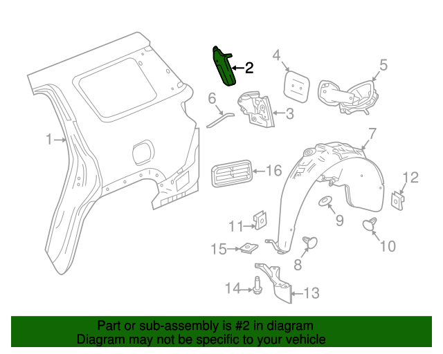 2017-2022 GMC Acadia Gutter-Body Side Otr Rear Panel Drn 84152125 ...