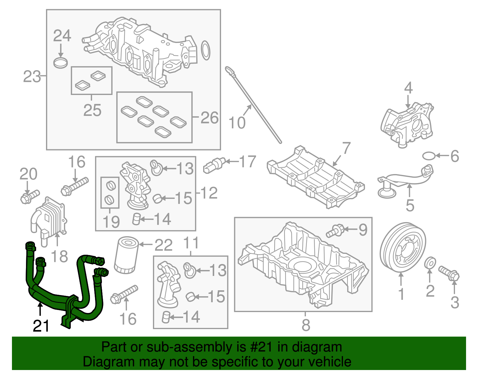 2014-2019 Ford Engine Oil Cooler Hose Assembly EB5Z-6A715-A | Ford OEM ...
