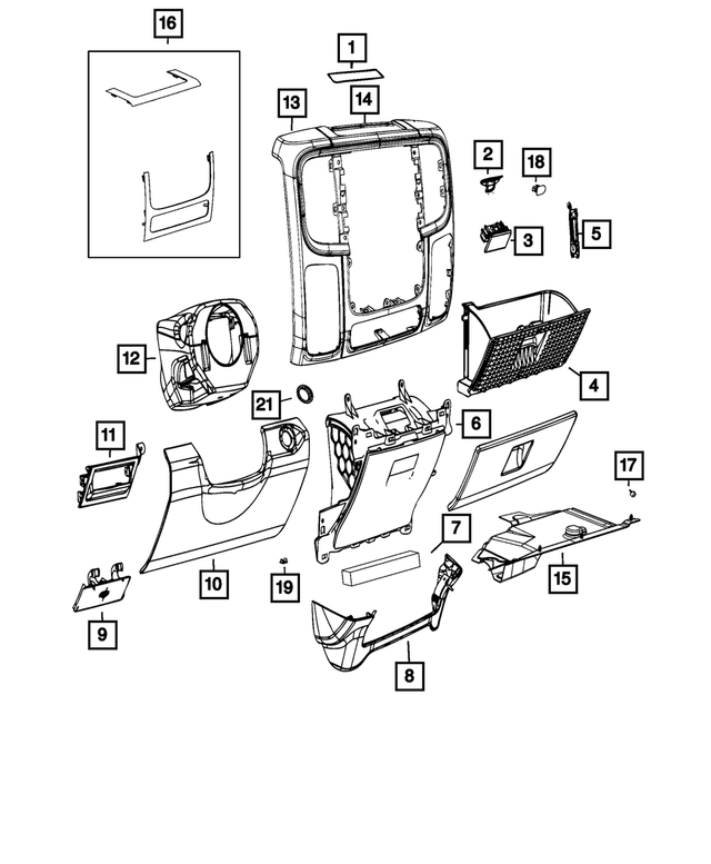 2014-2024 Ram Instrument Panel Closeout Panel 68298202AA | Mopar eStore