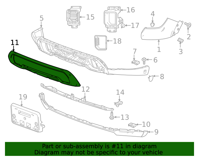 84392055 - Front Center Lower Bumper Cover - 2020-2022 GMC | World ...
