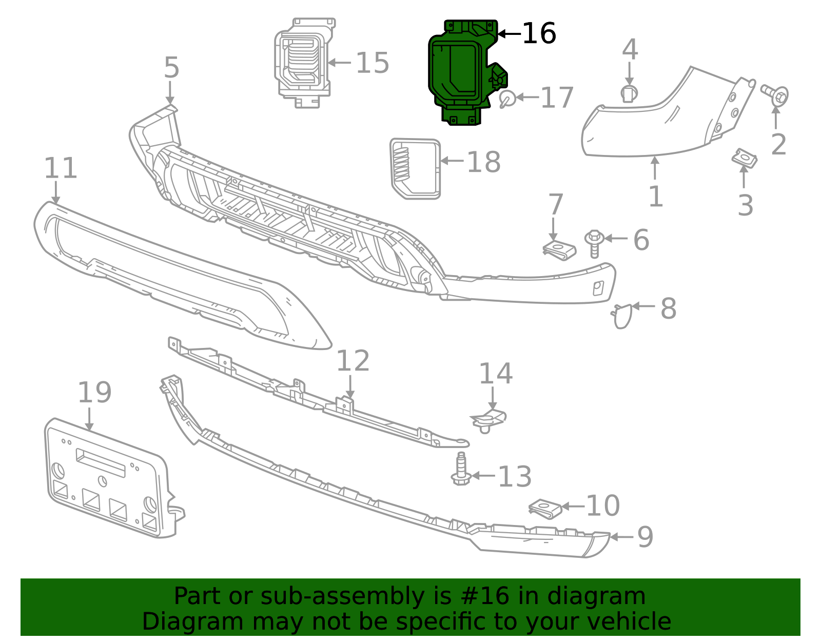 84683440 - Front Driver Side Fog Lamp Bezel 2020-2023 GMC | Gateway ...