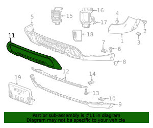 2020-2023 GMC Black Front Center Lower Bumper Cover 84319822 GM ...