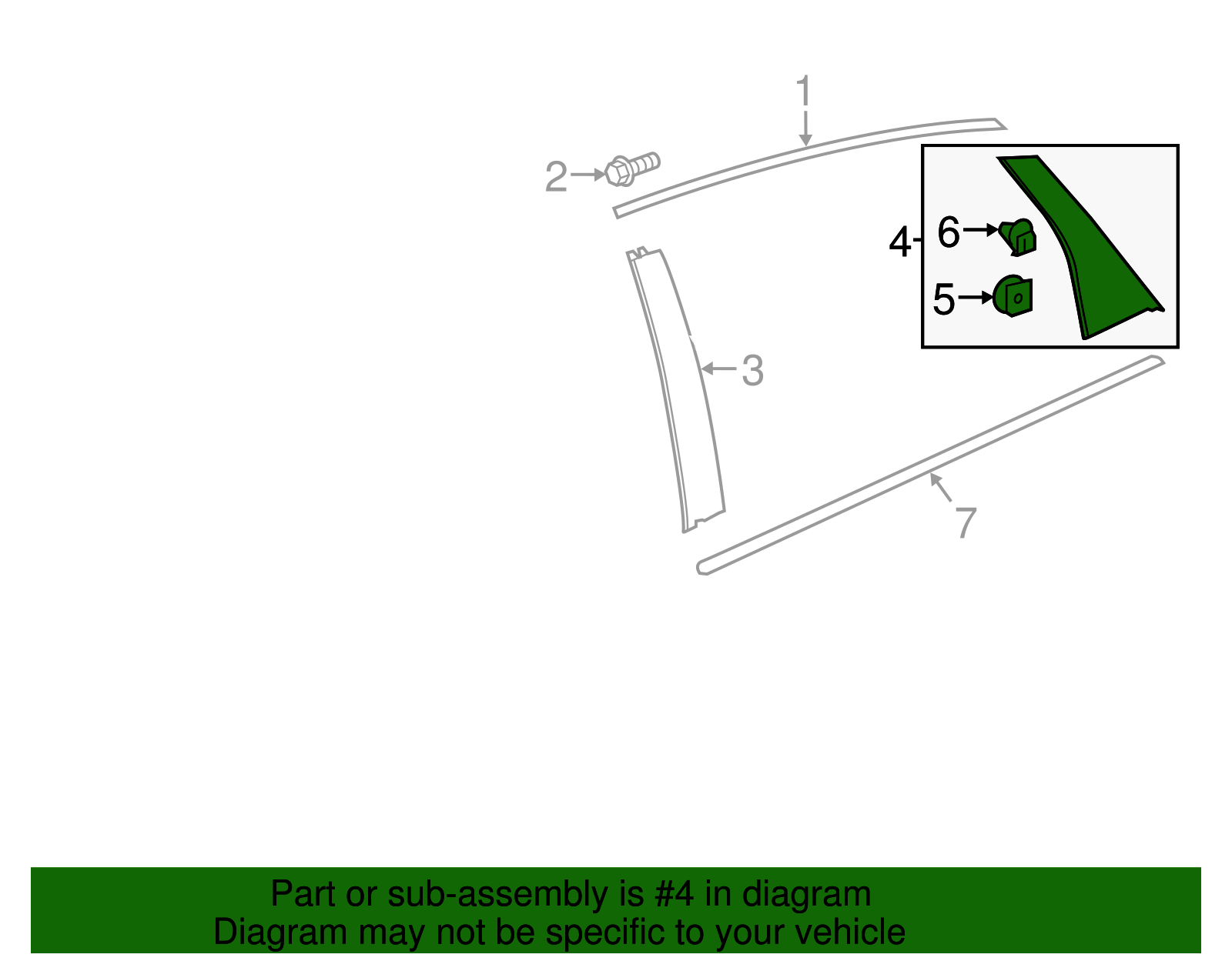 72761-TVA-A02 - 2018-2022 Honda Accord - Garnish L Rear Door Pillar ...