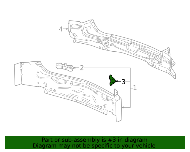 2019-2021 Chevrolet Blazer Rear Body Panel Bracket 84106822 ...