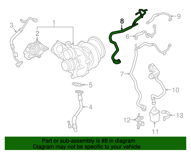 11-53-8-841-582 - Coolant Line Turbocharger R 111060 AutoNationParts.com