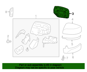 2018-2021 Subaru Mirror Glass - Driver's Side (LH) 91039FL110 ...
