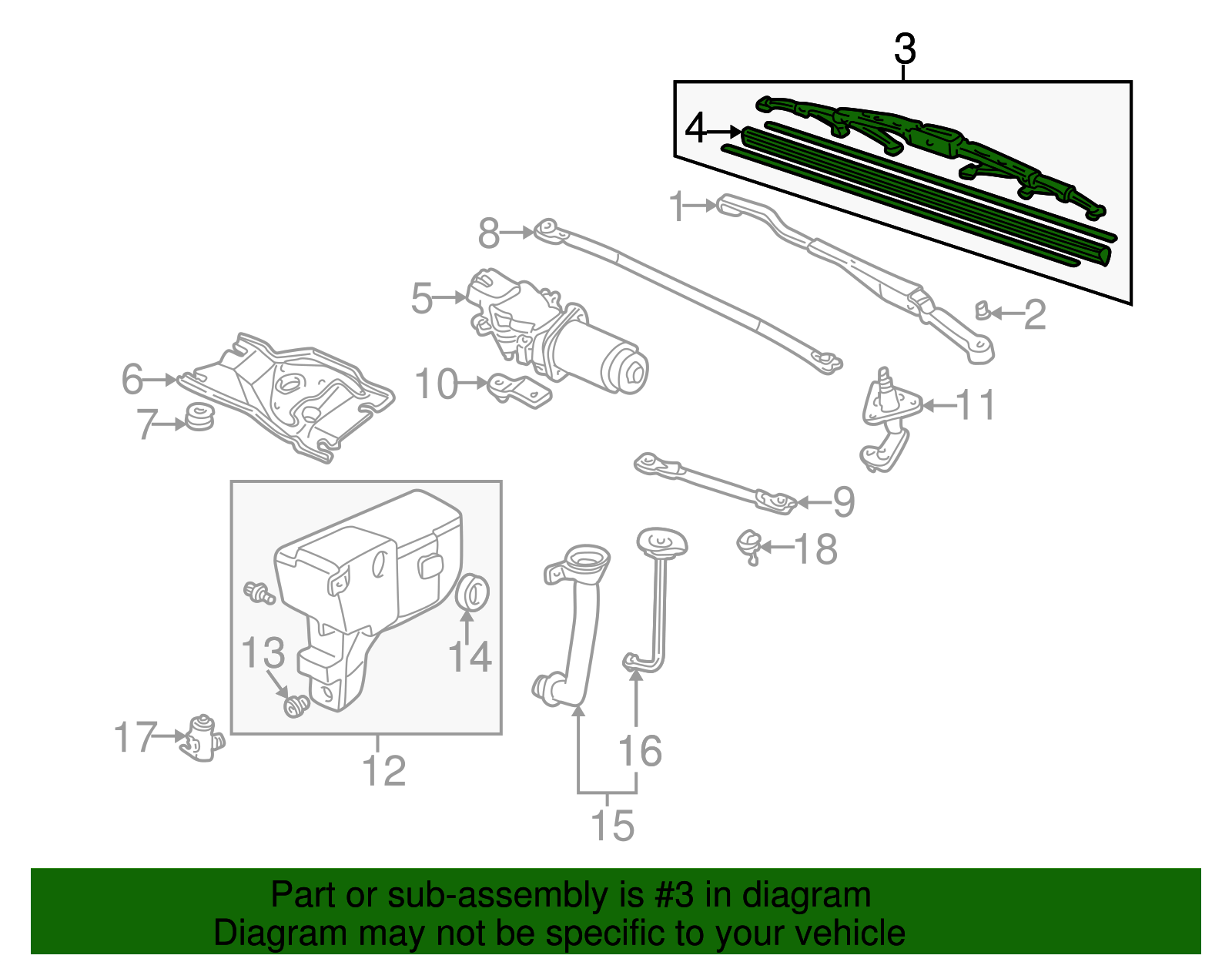 76630-S2A-A03 - 2000-2009 Honda S2000 - Blade Windshield Wiper (500MM ...