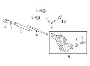 98811-G3000 - Wiper Arm - 2021-2023 Kia Seltos | Kia Auto Parts