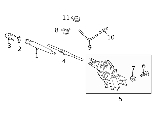 98700-Q5000 - Back Glass Wiper Motor 2021-2024 Kia Seltos | Kia.Parts Store