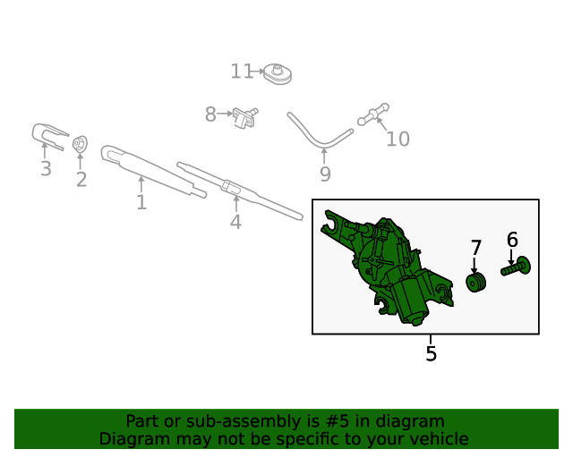98700-Q5000 - Back Glass Wiper Motor 2021-2024 Kia Seltos | Kia.Parts Store