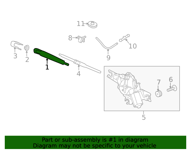 98811-G3000 - Back Glass Wiper Arm 2021-2024 Kia Seltos | Kia.Parts Store