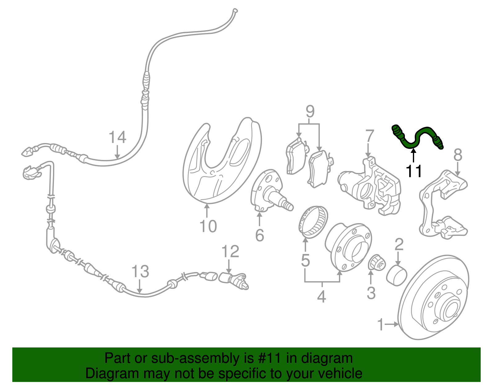 6Q0-611-775-B - Brake Hose 2000-2006 Audi | Audi OEM Parts