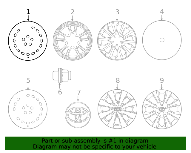 2019-2022 Toyota Corolla Wheel Alloy 18 Inch 42611-12E10 | Toyota Parts ...