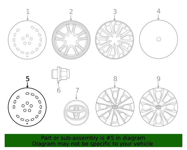 42611-02Q80 - Spare Tire - 2020 Toyota Corolla | OEMGenuineParts.com