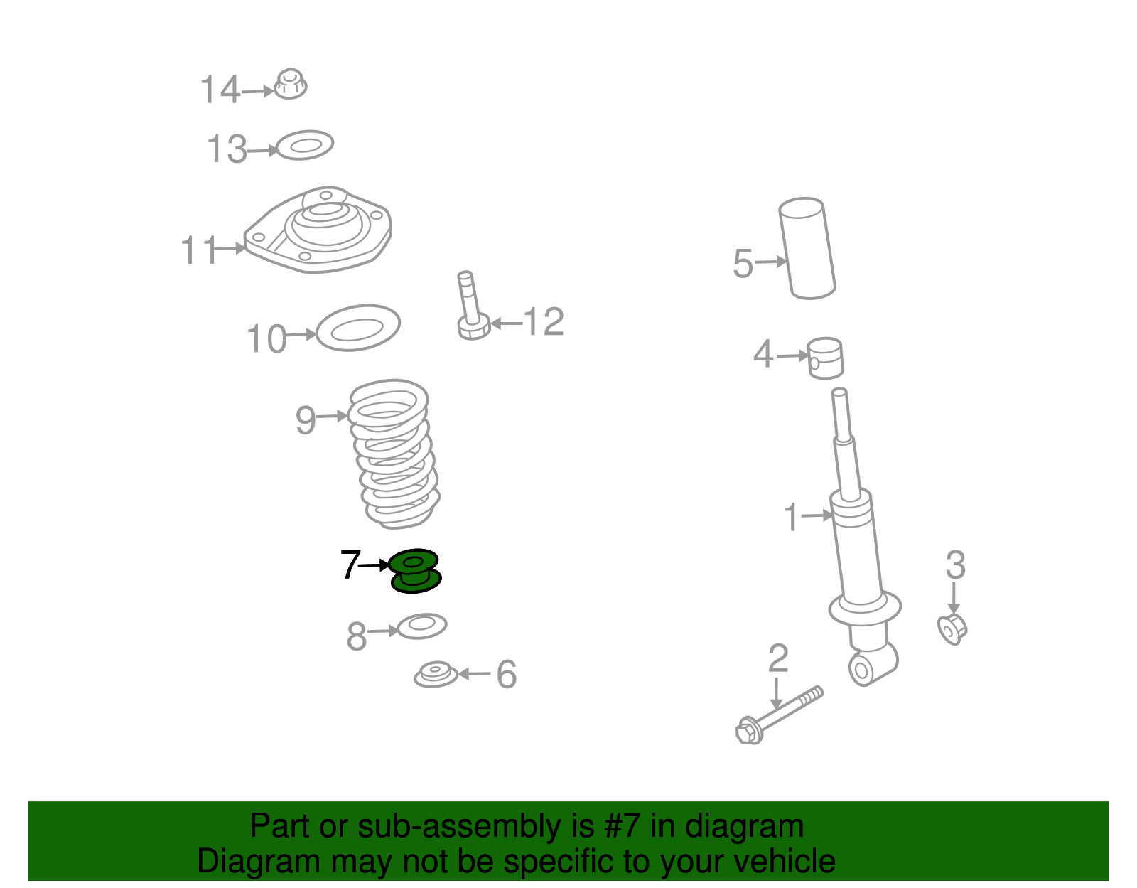 92269192 - Rear Shock Absorber Upper Insulator 2008-2017 GM | Gateway ...