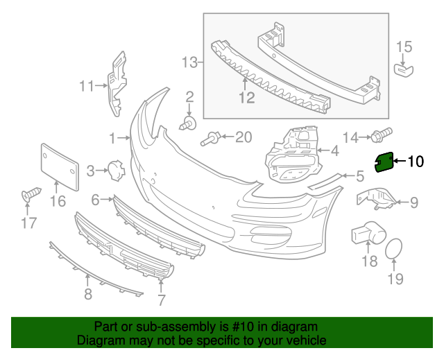 970-505-326-00 - Corner Panel Retainer Plate 2010-2013 Porsche Panamera ...
