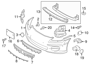 2011-2013 Porsche Panamera Lower Grille 970-505-982-06-1E0 | OEM Parts ...