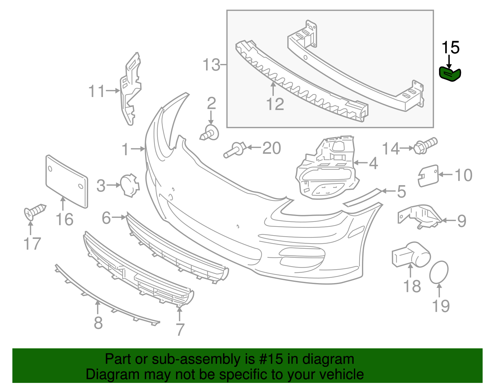 2010-2016 Porsche Panamera Bumper Cover Retainer 970-505-719-00 ...