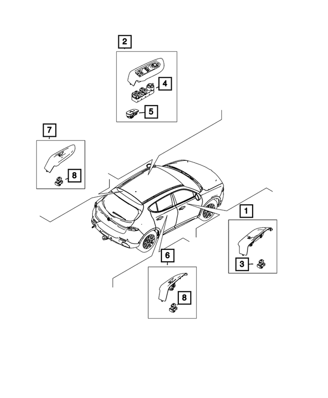 2023-2024 Dodge Hornet Power Window Switch And Bezel 7MU55LXHAA | Mopar ...