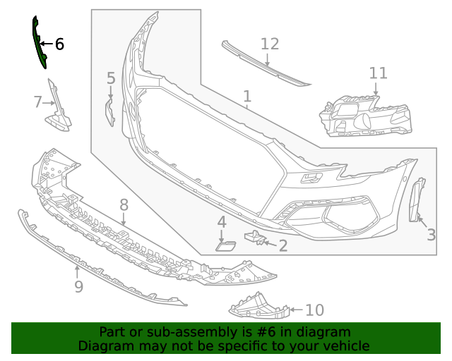 8Y0-807-534-9B9 - Strip Molding 2022-2024 Audi | Euro Parts 4 Less