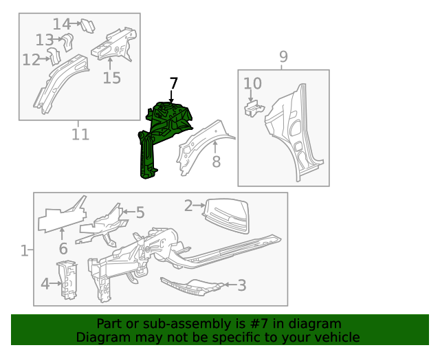 2016-2019 Chevrolet Volt Passenger Side Wheelhouse Panel Assembly ...