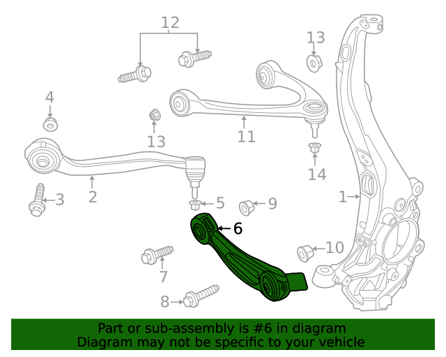 2020-2023 Lincoln Aviator Rear Lower Control Arm - Passenger Side (RH ...