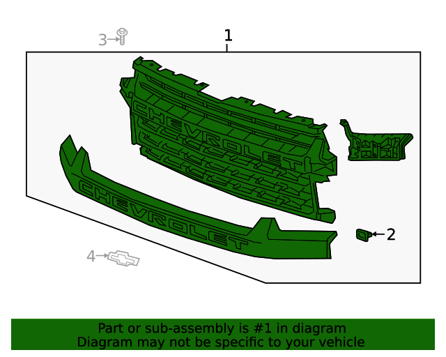 2020-2023 Chevrolet Silverado 2500 HD Front Grille 84682591 GM ...