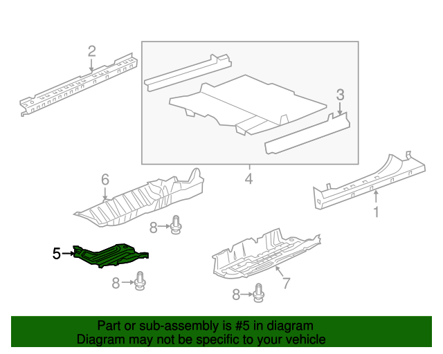 2012-2016 Honda CR-V Cover Assembly, Front Floor (Lower) 74620-T0A-A00 ...