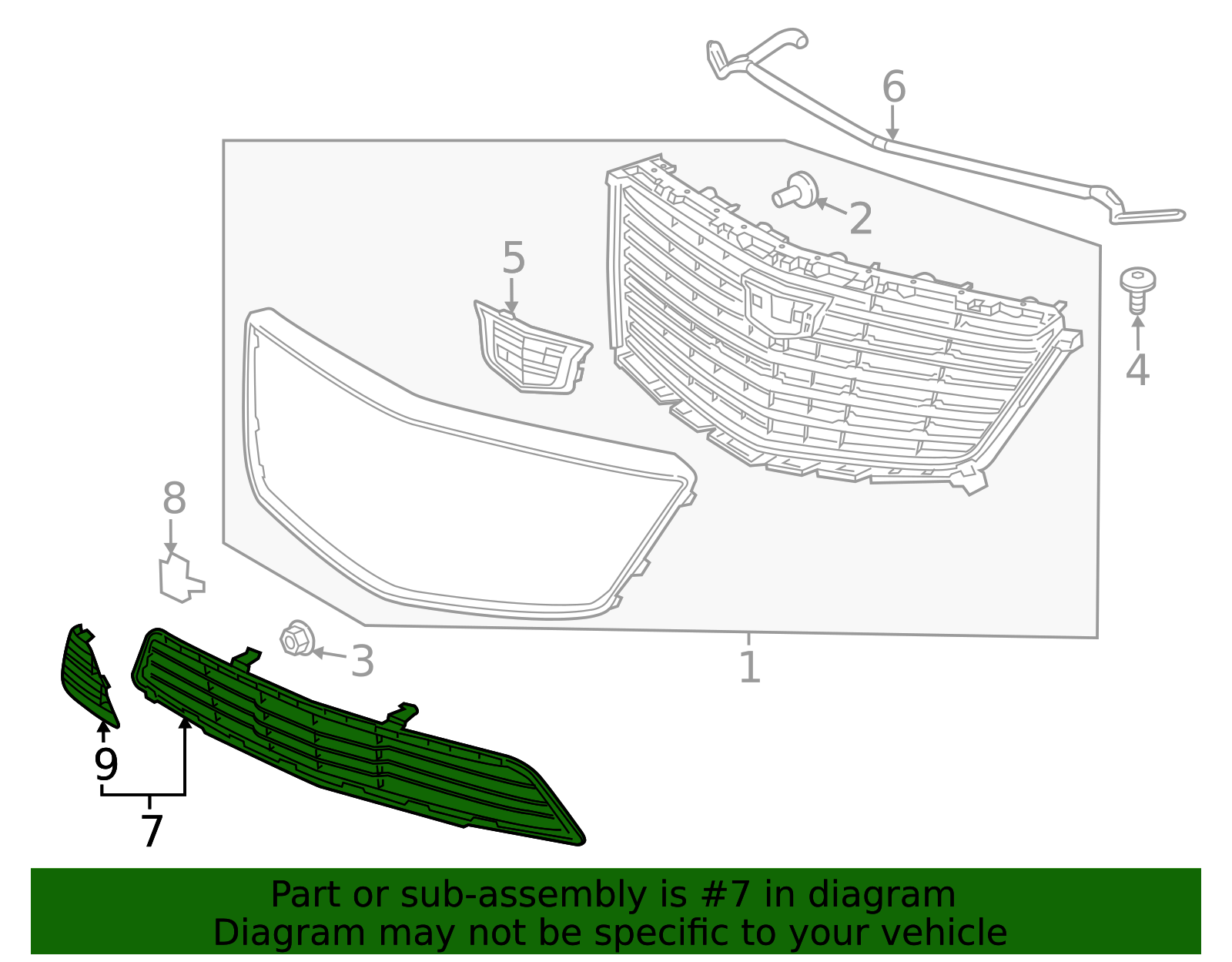 2020-2025 Cadillac XT5 Black Front Lower Grille 84776043 GM ...