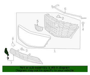 84313932 - Front Grille Filler 2020-2024 Cadillac XT5 | AutoNation Parts