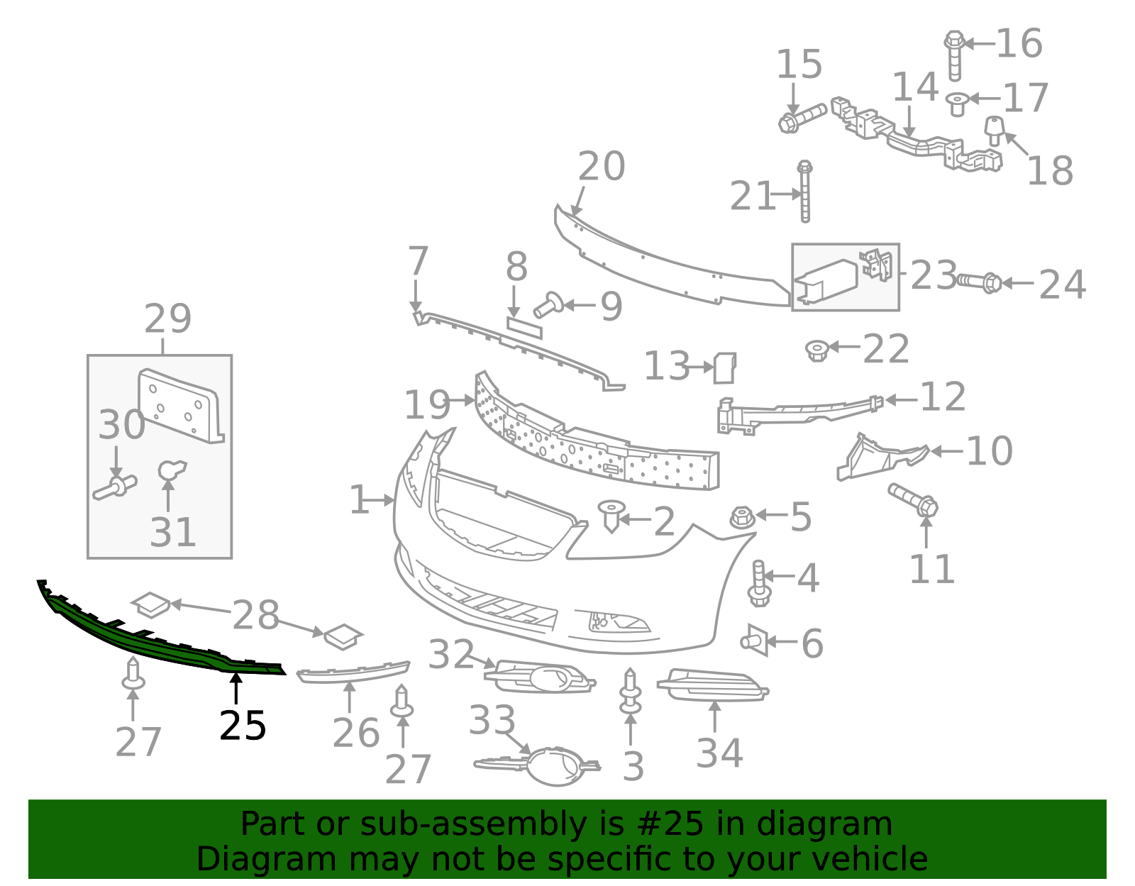 2010-2013 Buick LaCrosse Front Bumper Fascia Air Deflector 25829699 ...