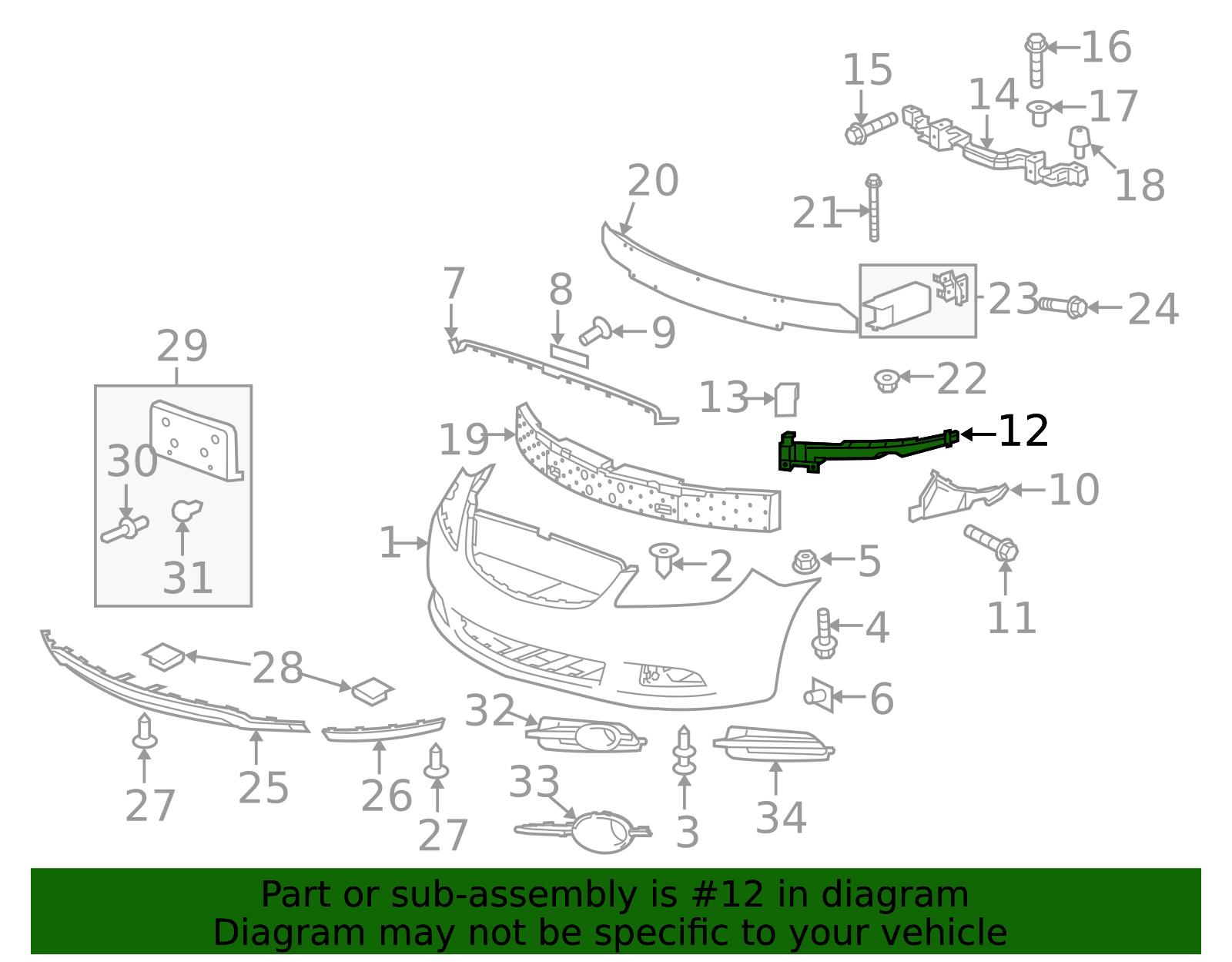 2010-2013 Buick LaCrosse Passenger Side Front Bumper Fascia Support ...