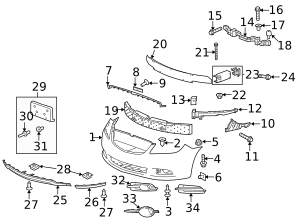 2010-2013 Buick LaCrosse Passenger Side Front Bumper Fascia Bracket ...