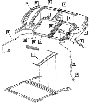 2005-2025 Mopar Sunroof Drain Channel 5137559AD | Mopar eStore
