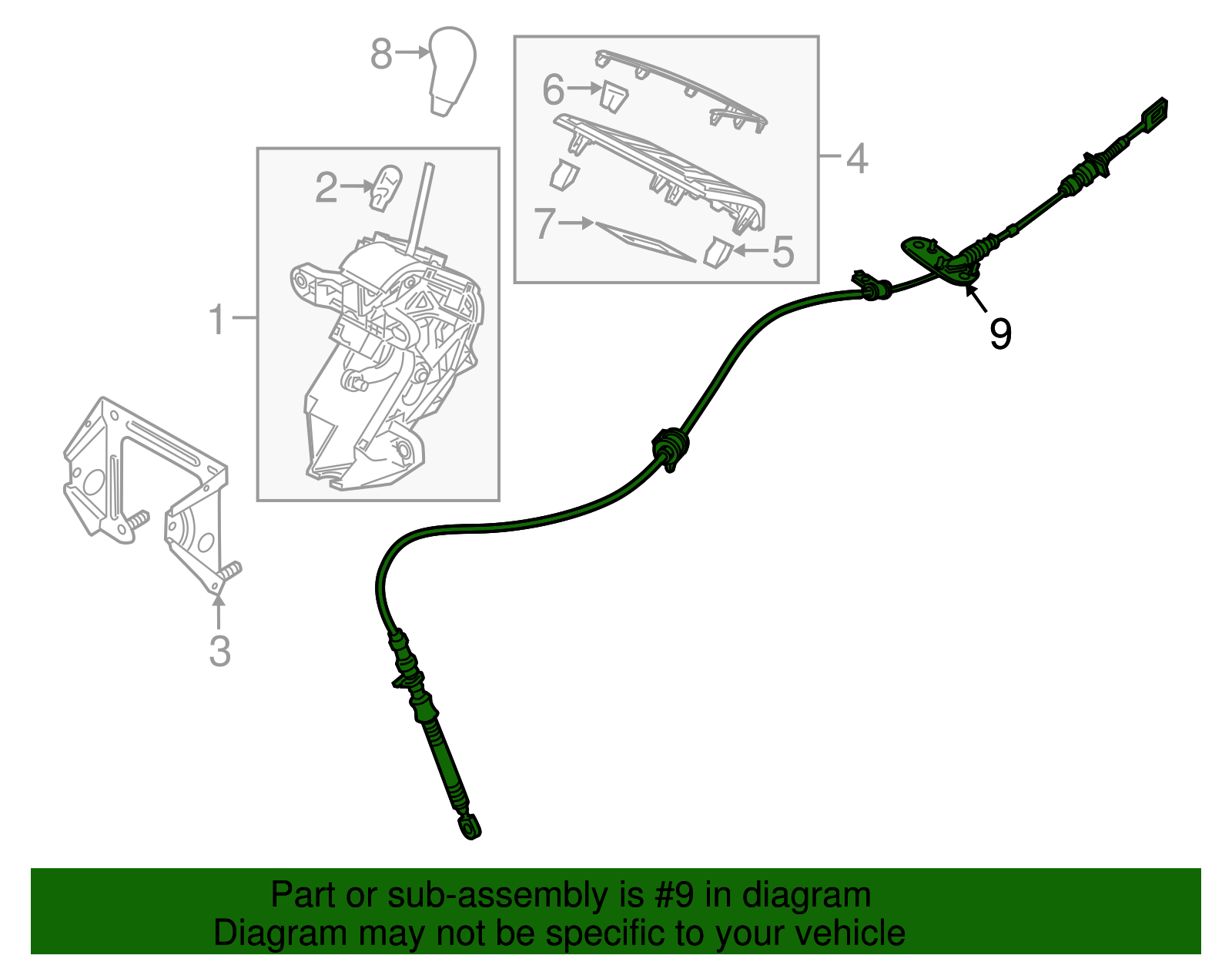 C291-46-500A - Shift Control Cable 2008-2015 Mazda 5 | Florida Mazda Parts