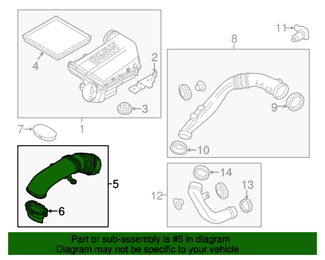2014-2019 BMW Air duct 13-71-7-629-283 | BMW Parts Universe