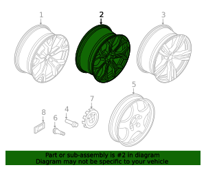36116885142 - 2019-2025 BMW X7 Wheel, Alloy (36-11-6-885-142) | BMW of ...