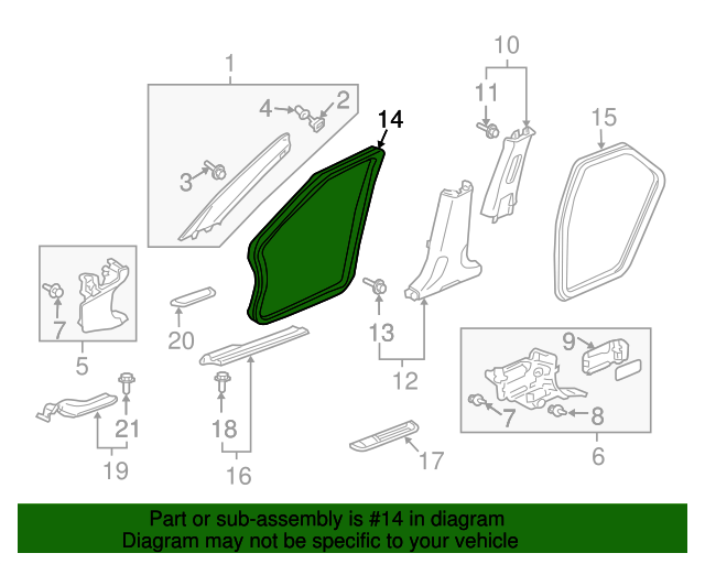 Genuine OEM Acura - Opening Trim Part# 72355-SEP-305ZA | Acura Parts ...