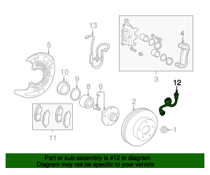 90947-A2056 - Brake Hydraulic Hose 2011-2016 Toyota Sienna ...