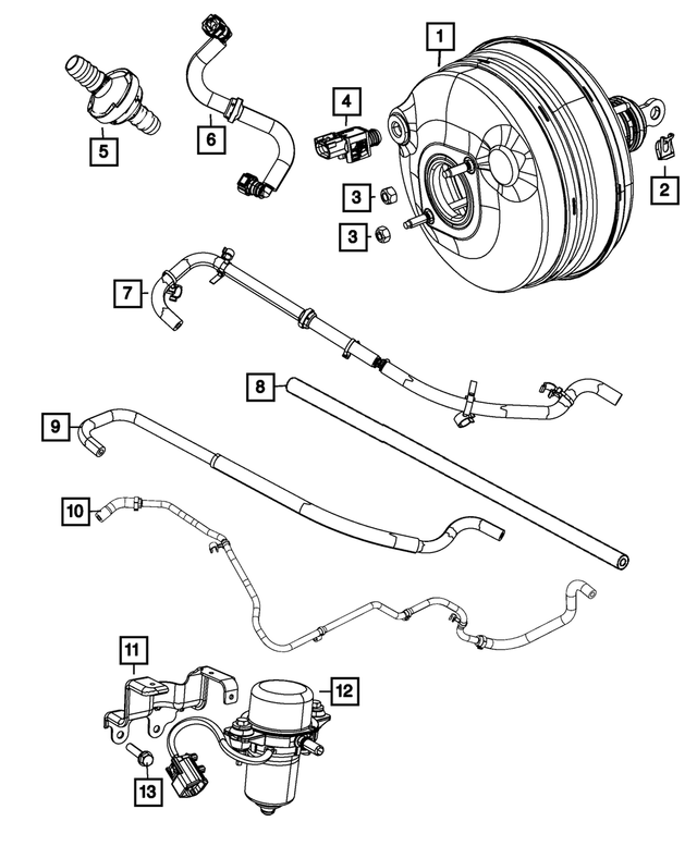 2022-2023 Mopar Brake Booster Vacuum Hose 68542655AA | Mopar eStore