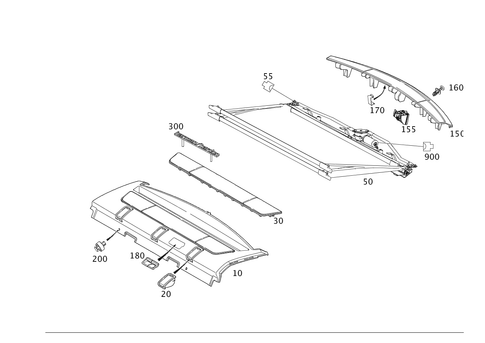 Rear Shelf and Rear-End Window Roller Blind for 2014 Mercedes-Benz C ...