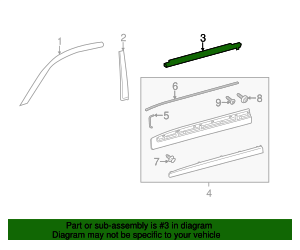 75710-60070 - Belt Weather-Strip - 2008-2015 Toyota Land Cruiser ...