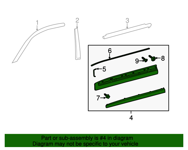 2013-2015 Toyota Land Cruiser Body Side Molding 75071-60120-B1 | Toyota ...