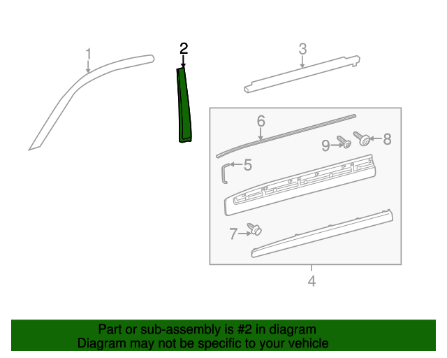 75755-60061 - Frame Molding - 2013-2021 Toyota Land Cruiser | OEM ...