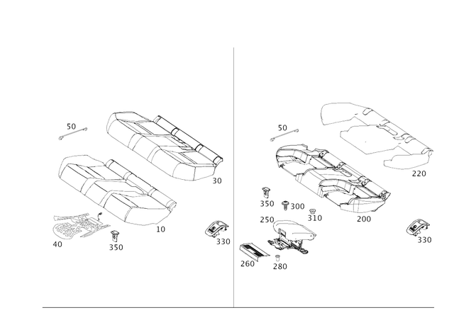 213-920-67-00 - Padding, Rear Seat Cushion 2018-2023 Mercedes-Benz E63 ...